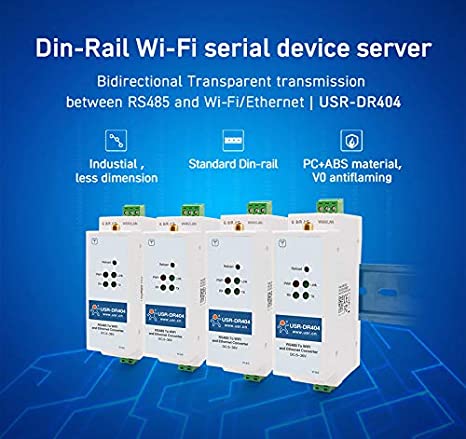 USR-DR404 Din Rail Modbus Gateway RS485 Serial to WiFi Ethernet Conver – HK COOLTECH ELECTRONIC ...